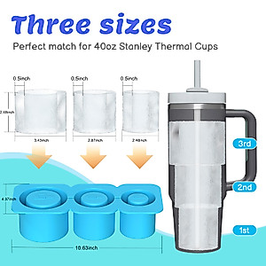Ice Cube Tray for Cup, 3 Hollow Cylinder Ice Cube Molds, 3 in 1 Silicone Ice Cube Molds With Lid for 30-40 oz Tumbler Cup, Ice Cube Trays for Chilling Cocktails, Whiskey