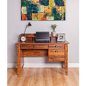 OneSpace Eleanor Executive Desk Wood Grain, Golden Cherry