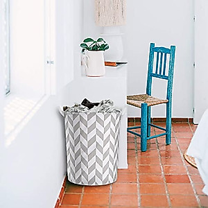 GLAMPERS Laundry Hamper 43/46/54L | Large Laundry Baskets with Sturdy Handles | Collapsible Kids Hamper for Dirty Clothes, Toys | Large, Gray Wave2