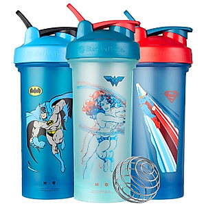 BlenderBottle Justice League Classic V2 Shaker Bottle Perfect for Protein Shakes and Pre Workout, 28-Ounce, Retro Batman