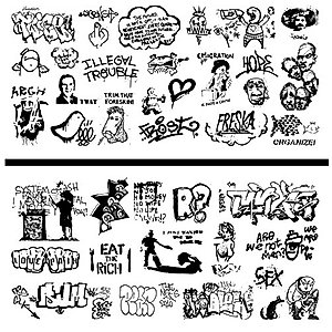 N Scale 1:160 Graffiti Waterslide Decals 2-Pack Set #20 - Weather Your Rolling Stock & Structures!