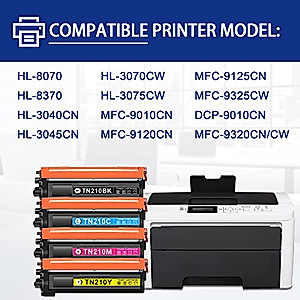 NUCALA TN-210 TN210 𝑯𝒊𝒈𝒉 𝒀𝒊𝒆𝒍𝒅 Toner Set: Compatible TN210BK TN210C TN210M TN210Y Toner Cartridge Replacement for Brother HL-3040CN HL-3070CW HL-3075CW MFC-9325CW Printer (TN2104PK, KCMY)