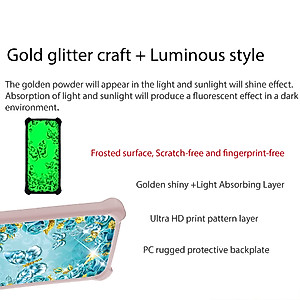 Case for Moto Thinkphone Case Compatible with Motorola Thinkphone Phone Case Cover [with Tempered Glass Screen Protector][Hard PC + Soft Silicone][Ring Support] [Gold Glitter+Luminous] JSF-YHD