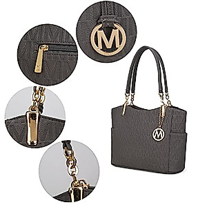 Mia K Collection Shoulder Handbag for Women: Vegan Leather Satchel-Tote Bag, Top-Handle Purse, Ladies Pocketbook Mustard