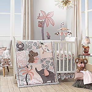 Lambs & Ivy Calypso Pink/Gray Koala & Elephant Musical Baby Crib Mobile