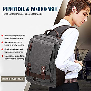 WOWBOX Sling Bag for Men Sling Backpack Laptop Messenger Bag Fit 15.6"