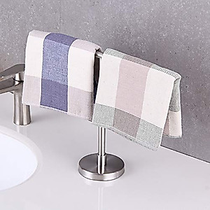 BEIGEEWY Modern Free Standing Countertop Hand Towel Holder Tree Rack SUS 304 Stainless Steel Towel Ring, Brushed Finish