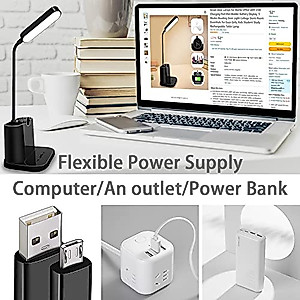 Small Desk Lamps for Home Office with USB Charging Port Pen Holder Battery Display, 3 Modes Reading Desk Light College Dorm Room Essentials for Guys Girls, Kids Student Study Rechargeable Table Lamp