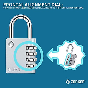 Zarker XD40 Combination Lock, 4 Digit Padlock for School Gym Sports Locker, Fence, Toolbox, Case, Hasp Storage (1-Pack, Emerald)