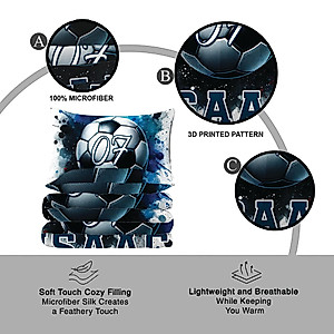 Jeminise Soccer Comforter Set - Custom Soccer Bedding with Name & Number Warm Comforter Twin for Soccer Fan Boys Soccer Room Decor for Boys (Soccer CFT-09, Twin/Full/Queen/King)
