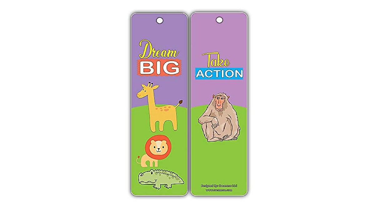 Safari Animals Motivational Bookmarks for Kids - Inspiring Reading Gifts