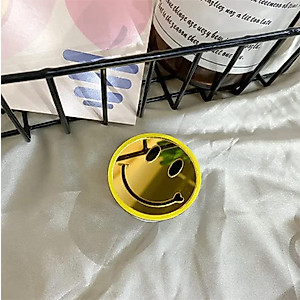 COMMONKUNST 3D Cute Smile face Mirror Collapsible Expandable Multi Functional Mobile Phone Grip & Kicktand (Smile face Mirror)