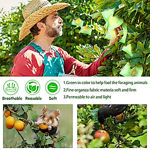 50 Pcs Fruit Protection Bags 6''x8'' Fruit Net Bags with Drawstring Fruit Bags for Fruit, Fruit Protection Bags Vegetable Fruit Net Fruit Cover Mesh Bag for Protecting Fruits(Fruit Green,6 x 8 Inch)