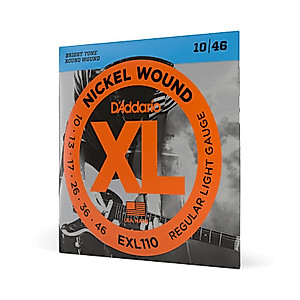 D'Addario Regular Light Nickel Wound Electric Guitar Strings 10-46 2 Pack