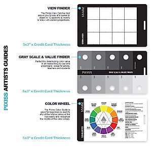 Gray Scale Value Finder, Color Wheel, Artists View Catcher Finder on Lanyard with Measuring Tape Tools for Artists.