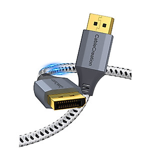 CableCreation 8K DisplayPort Cable 10 FT/3M, DP to DP Cable 1.4,Support 8K@60Hz, 4K@144Hz, 2K@165Hz Video Resolution & HDR,Gray