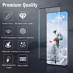 [2+2 Pack] Galaxy S21 Ultra Tempered Glass Screen Protector, Ultrasonic Fingerprint Support, 9H Hardness Scratch Resistant, 3D HD Curved, Bubble-Free, for Samsung Galaxy S21 Ultra Screen Protector(6.8