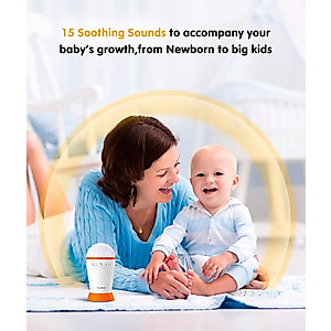 FamiSym Portable Sound Machine for Baby Kids with Night Light - Recharge Battery, 13 Soothing Sounds, Shushing Baby White Noise Machine for Sleeping, Baby Sleep Soother Registry Gift, Baby Shower