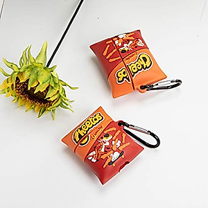 JoySolar for Airpod 1&2 Case, Cute Cartoon 3D Soft Silicone Air Pods Funny Cover, Kawaii Fun Cool Keychain Design Shell, Food Fashion Stylish Girls Kids Teens Women Cases for Airpods (Cheto Chip)