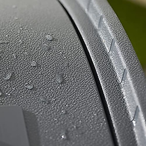 Suncast Trashcan Hideaway 31.5-Inch Tall Outdoor 30 Gallon Durable Garbage Can Trash Waste Bin Container with Latching Lid, Cyberspace