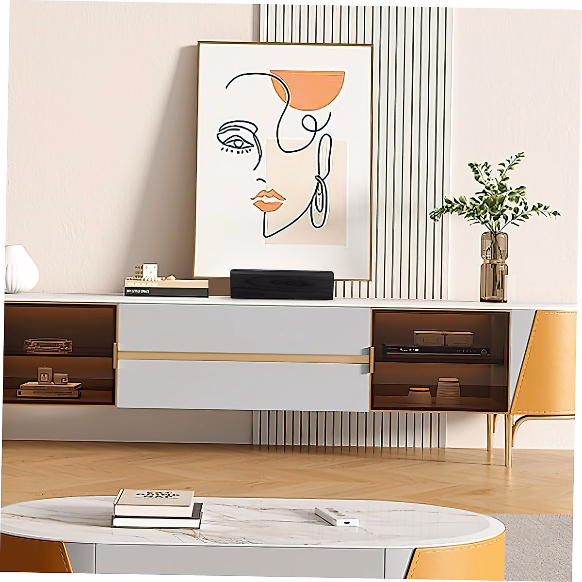 IMIKEYA Full Length Mirror Stand, Wooden Floor Mirror Base Dressing Mirror Holder Support Picture Frame Rack Wood Artwork Display Bracket for Bedroom Living Room Black