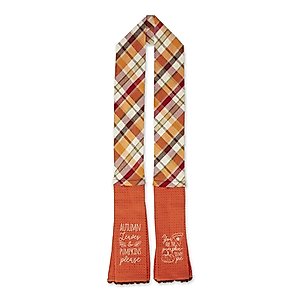 DII Pumpkin Spice Fall Kitchen Towels Collection Durable Cotton Cloth, Decorative and Absorbent, Dish Towel Scarf, 4x70, Autumn Check
