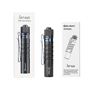 OLIGHT I5T EOS 300 Lumens Slim EDC Flashlight Dual-Output for Camping and Hiking, Tail Switch Flashlight with Beam Distance 196ft, Powered by Single AA Battery, Black