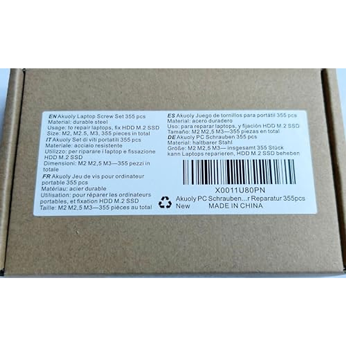 Akuoly Laptop Screw Set PC M2 M3 M2.5 Screw Standoffs for Universal Laptops and Hard Drive Disk M.2 SSD, 355 Pieces