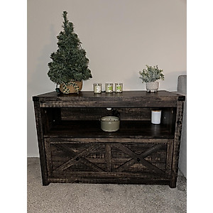 YITAHOME Wood File Cabinet with Charging Station, Drawer Filing Cabinet Cart, Farmhouse Nightstand Printer Stand for Home Office, Bedroom, Living Room, Entryway, Dark Rustic Oak