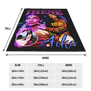 Hakla Jhenes Aikos Blanket Flannel Fleece Soft Warm Throw Blankets for Bed Sofa Chair Dorm 50''X40'', Black