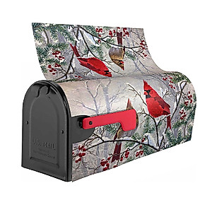 Winter Mailbox Covers Magnetic Bird Mailbox Cover Winter Mailbox Cover Magnetic Mailbox Wraps Standard Size 18" X 21" Holiday Garden Mailboxs Decorations for Outside