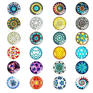 24 Pieces Beautiful Glass Fridge Magnets, Pretty Refrigerator Magnets for Office Cabinet Refrigerator Whiteboard Photo