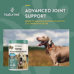 NaturVet Hemp Advanced Joint Health Dog Supplement Soft Chews –Helps Support Joint Health in Dogs – Includes Hemp Seed, Collagen, Glucosamine, MSM, Chondroitin, Omegas – 120 Ct.