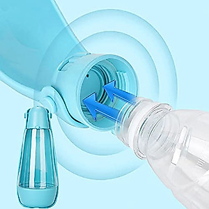 AHEGAS Dog Food Bowl 2in1 Dog Water Bottle Feeding Bowl Outdoor Travel Puppy Cat Drinking Feeder Dispenser for Small Dogs Portable Pet Product ( Color : Blue )