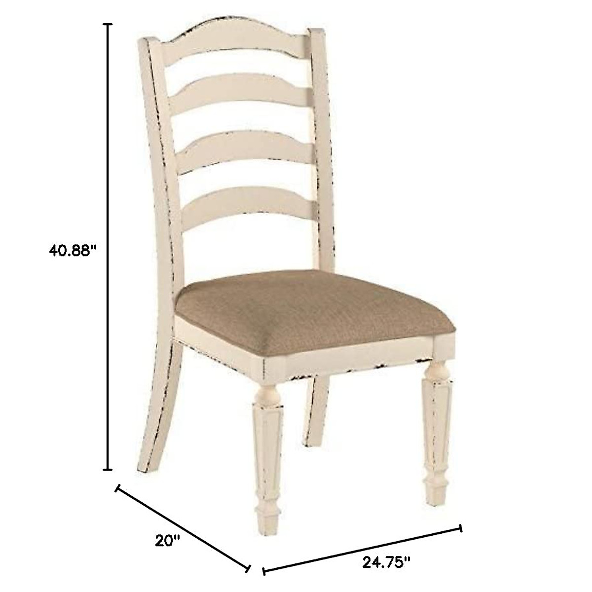 Signature Design by Ashley Realyn Dining Room Upholstered Chair 2 Count, Antique White