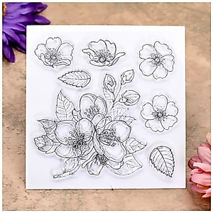 KWELLAM Flowers Clear Stamps for Card Making Decoration and DIY Scrapbooking