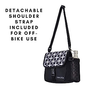 Vincita Frank Bicycle Handlebar Bag - Strap Fixing - Bike Front Bag for Folding Bike, Road Bike, Mountain Bike - Bike Handlebar Pouch Bicycle Accessories (Green Dot)