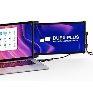 Mobile Pixels Duex Plus Portable Monitor for Laptops, USB C/USB A Plug and Play 13.3in FHD 1080p Laptop Screen Extender