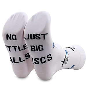 ZJXHPO Disc Golf Crew Sock No Little Balls Just Big DiscsFor Disc Golf Lover Player Team Sock Gift For Dad Papa (Big Discs sock)