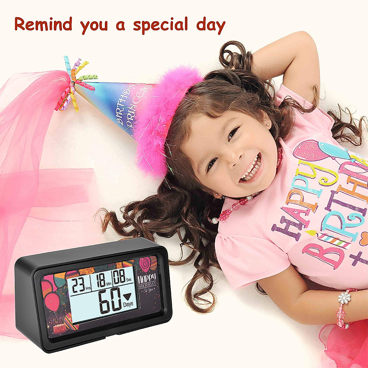 Runleader Digital 9999 Days Events Timer,Countdown Tracking,Stopwatch Record,Calendar&Clock Display,Data Resettable for Vocation Retirement Meeting Anniversary Graduation Wedding Premiere.