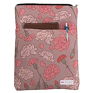 Carnation Book Sleeve - Book Cover for Hardcover and Paperback - Book Lover Gift - Notebooks and Pens Not Included
