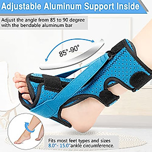 WOSHSHEN Plantar Fasciitis Night Splint, Adjustable Plantar Fasciitis Relief Night Splint for Women & Men, Relief Brace for Plantar Fasciitis Relief, Achilles Tendonitis and Foot Drop (Black, Large)