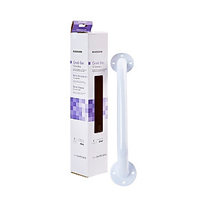 McKesson Grab Bar for Bathtub and Showers, Streel, White, 12 in L, 1 Count