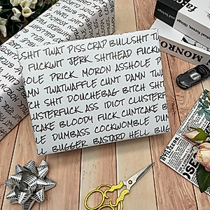 Dtiafu Rude Wrapping Paper for Women Men Adult - 6 Sheets Funny Gift Wrap for Holiday Birthday Wedding - 20 x 28 Inch Per Sheet Not Rolled