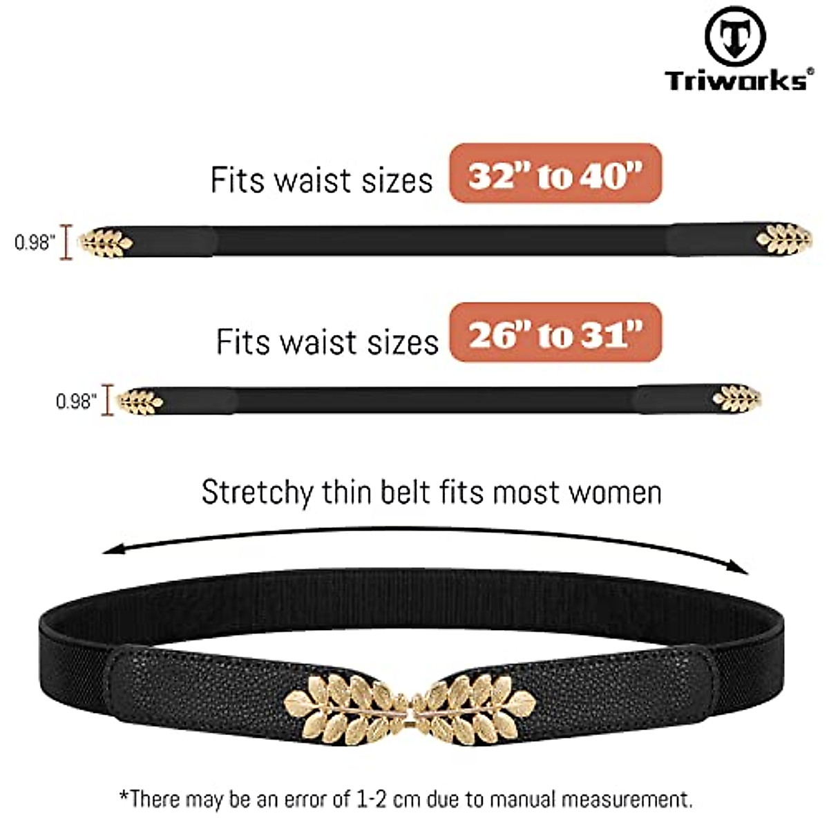 4 Pack Women Skinny Elastic Belt Ladies Fashion Stretchy Thin Waist Belt For Dresses Black/White/Brown/Beige