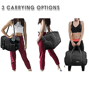 Sports Gym Bag with Wet Pocket & Shoes Compartment, Travel Duffel Bag for Men and Women Lightweight, Dark Gray