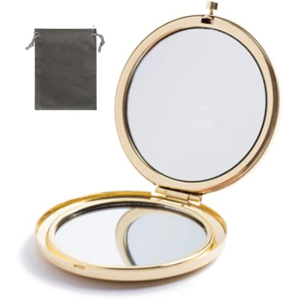 MIHAGUTY Magnifying Compact Mirror for Purses with 2 x 1x Magnification, Folding Mini Pocket Double Sided Travel Makeup Mirror, Perfect for Purse, Pocket
