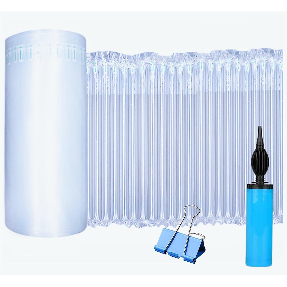 Bubble Cushioning wrap Roll Packing - 15.8inch x 164feet Inflatable Packing Material, Large Bubble Roll Wrap with Free Pump, Large air Pillow for heavy duty Bottle Protector, Shipping Supplies