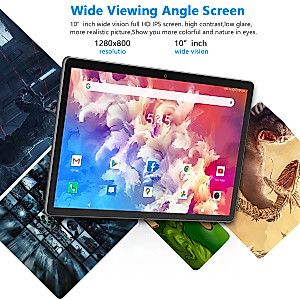 Tablet 10.1 Inch, Android 9.0 Pie Tablet PC with 32GB ROM/128GB Expand, Dual Sim Card 2MP+ 5MP Camera, WiFi, Bluetooth, GPS, Quad Core, IPS HD Display, Google Certified Tablet【2020 Newest Silver】