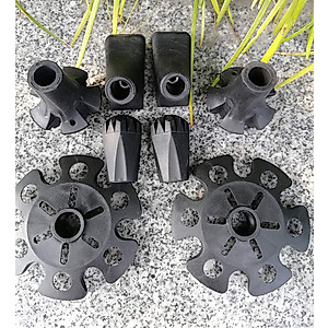 Replacement Rubber Tips Set for Trekking poles-4 Paris Heavy-Duty Durable Feet Paws Tips Snow Baskets for Hiking Poles/Walking Sticks